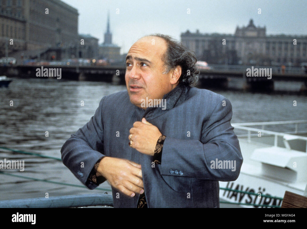 DANNY DE VITO US actor visiting Stockholm 1990 Stock Photo - Alamy