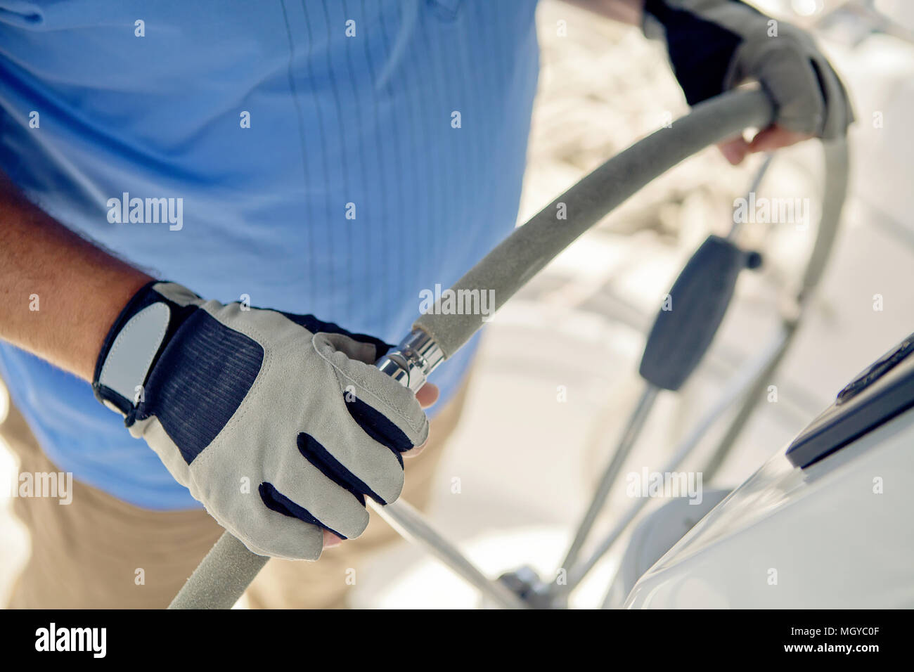 Man steer ship yacht hi-res stock photography and images - Alamy