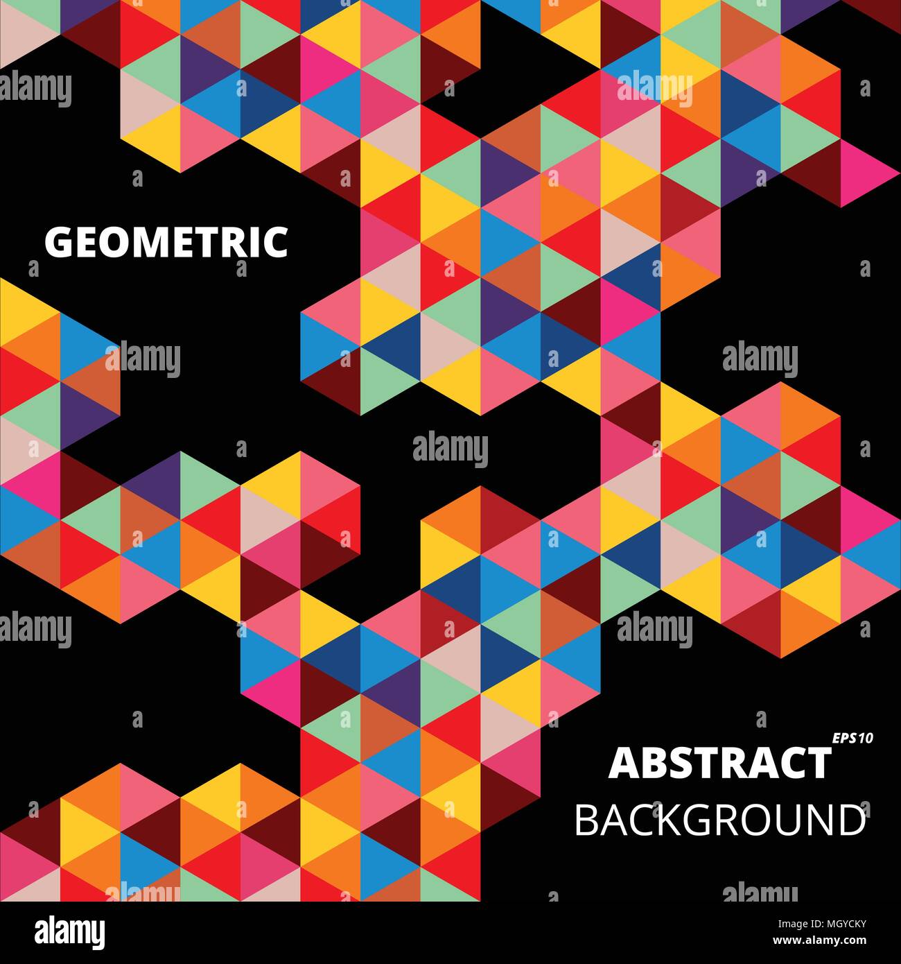 Abstract colorful of geometric shapes with patterns background. Vector ...