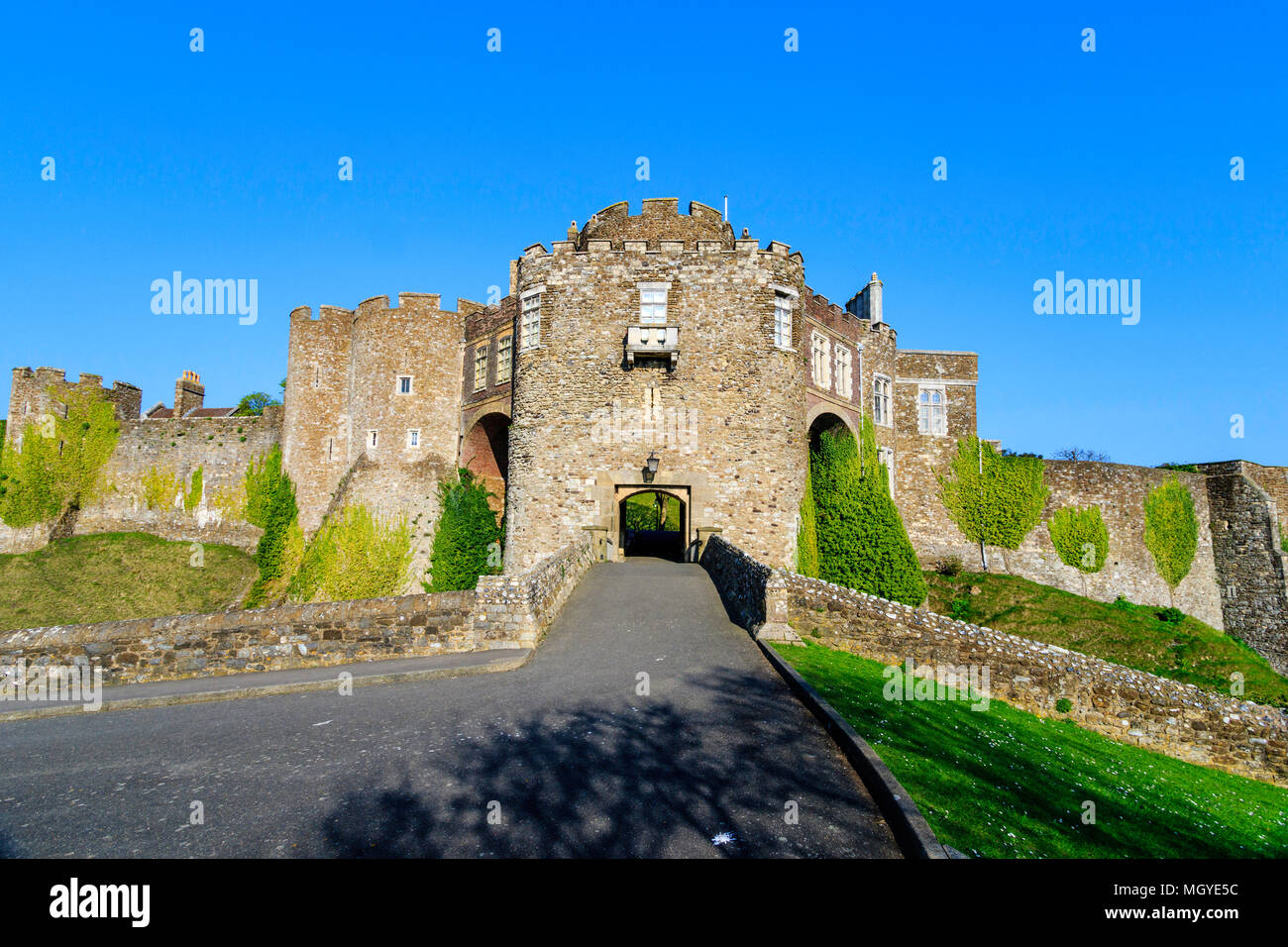 England, Dover castle. Constable's Gate, built circa 1220, by Hubert de ...