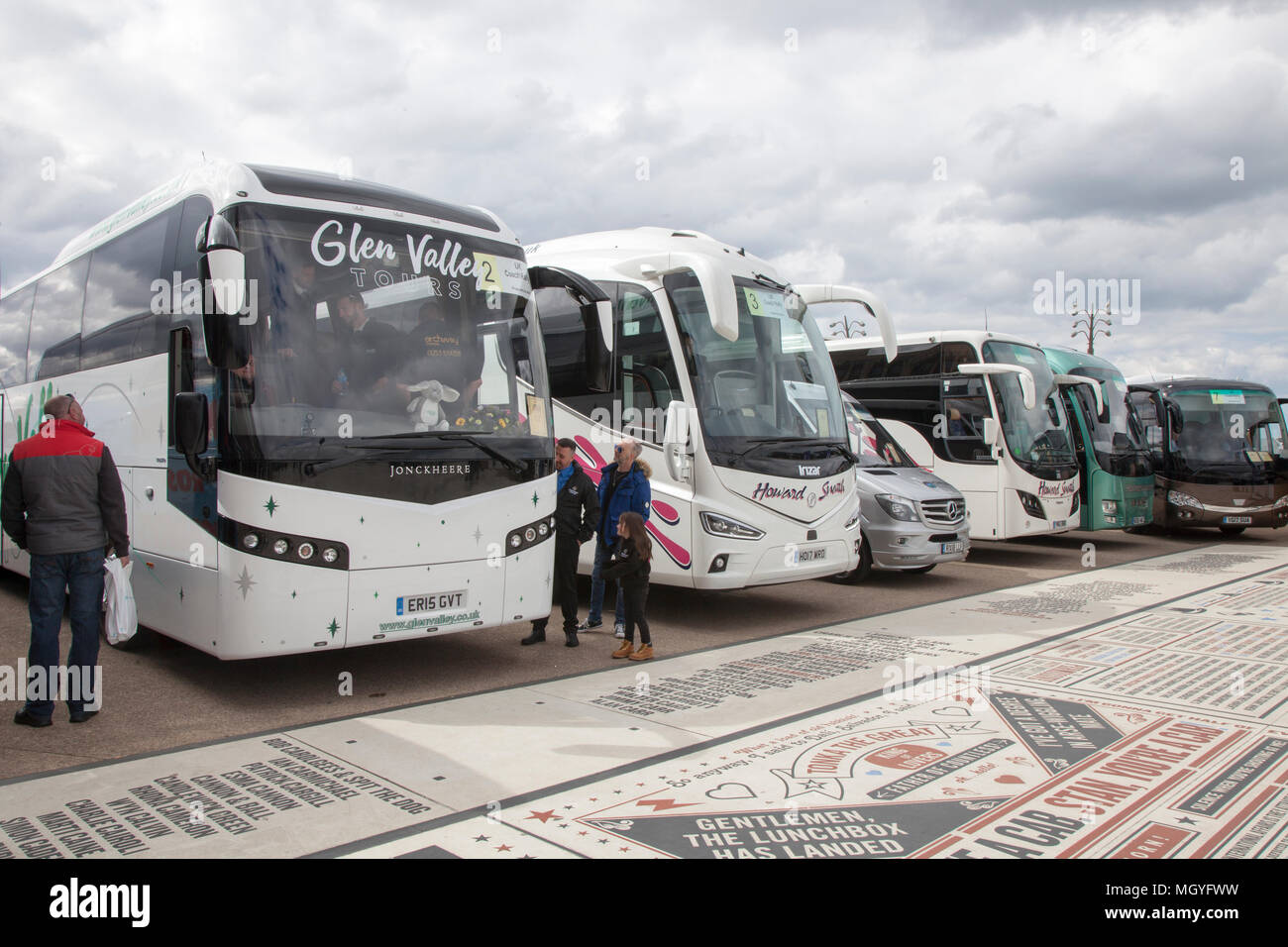 UK Luxury passenger Coach rally on Blackpool Comedy carpet, seafront ...