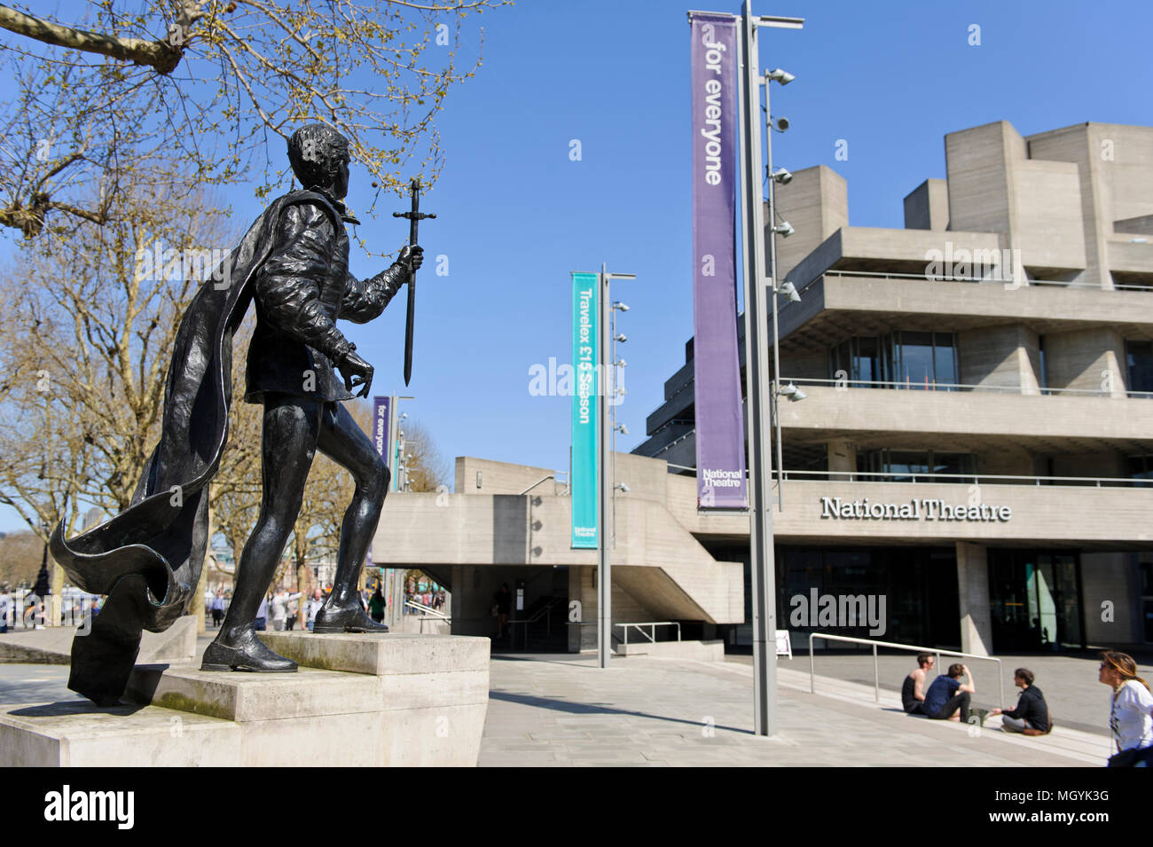 The statue of Laurence Kerr Olivier, an English actor outside the ...