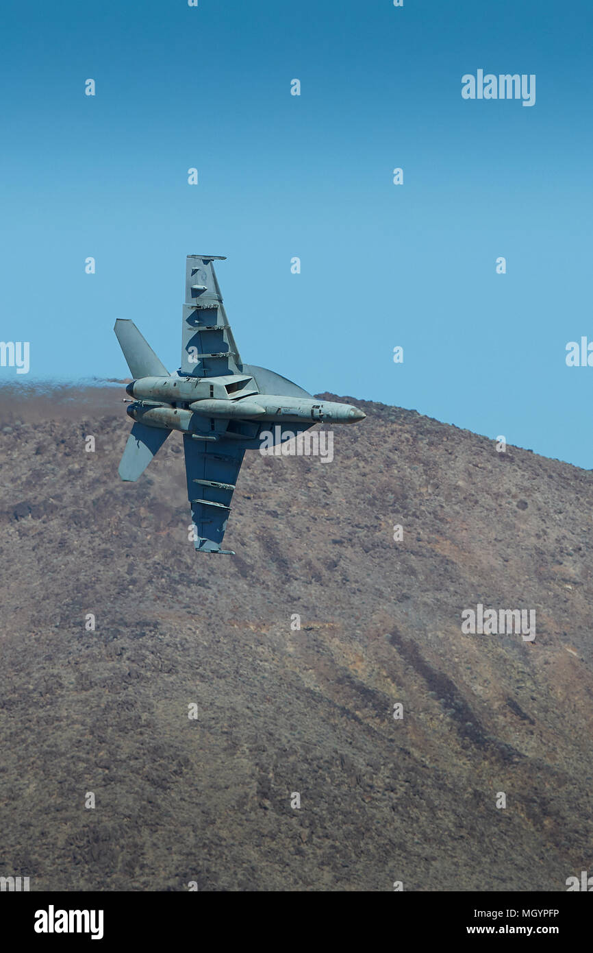 Close Up View Of A US Navy F/A-18F Super Hornet Jet Fighter, Flying At ...
