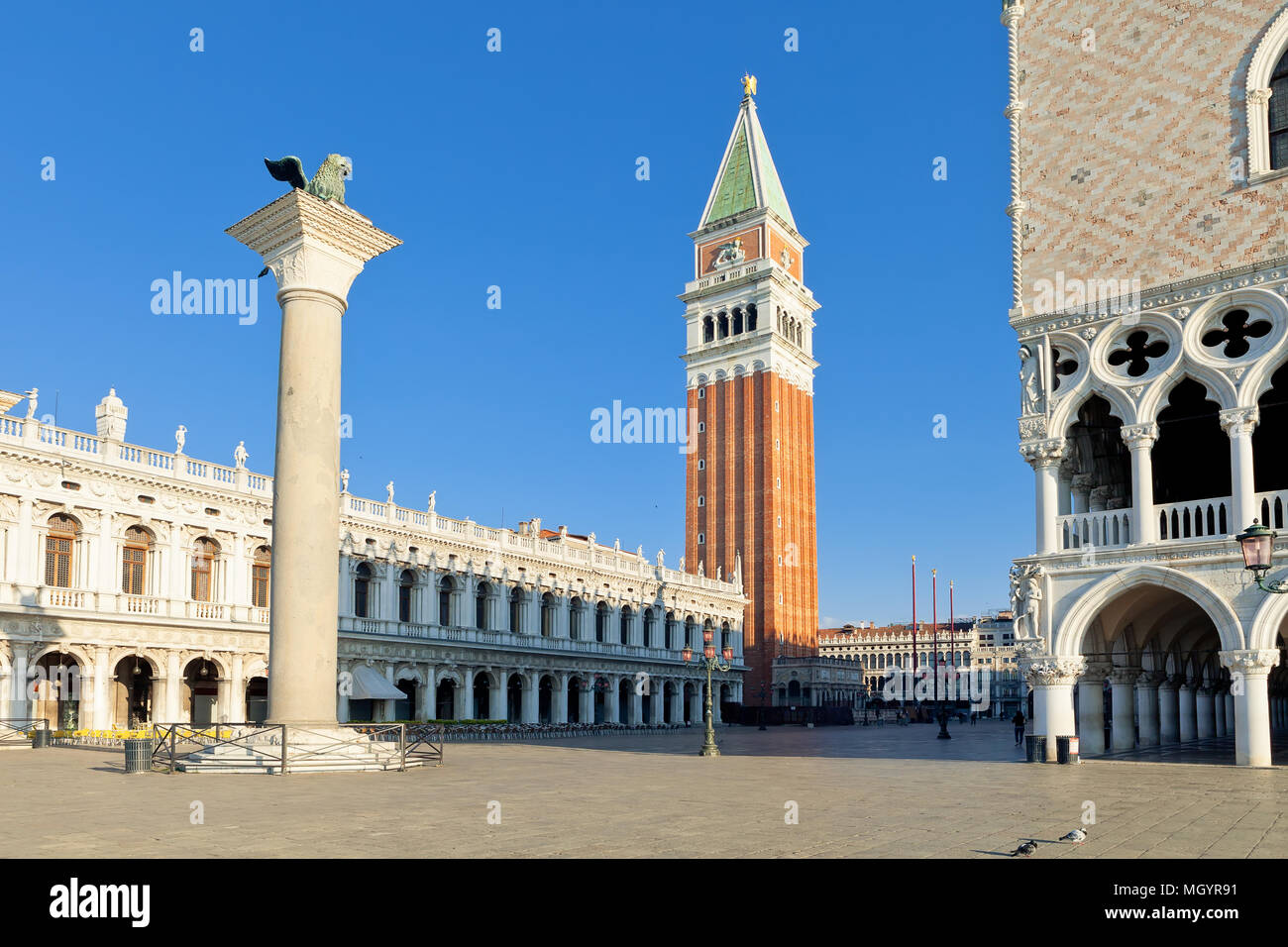 The St. Mark's Square (Piazza San Marco) with Campanile and Doge's ...