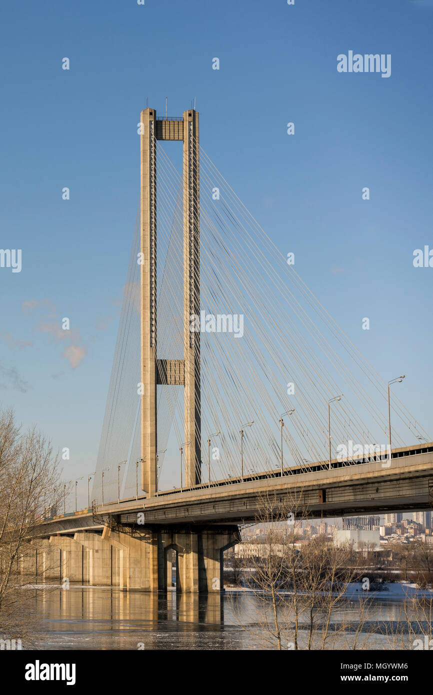 Concrete suspension bridge over the river Stock Photo - Alamy