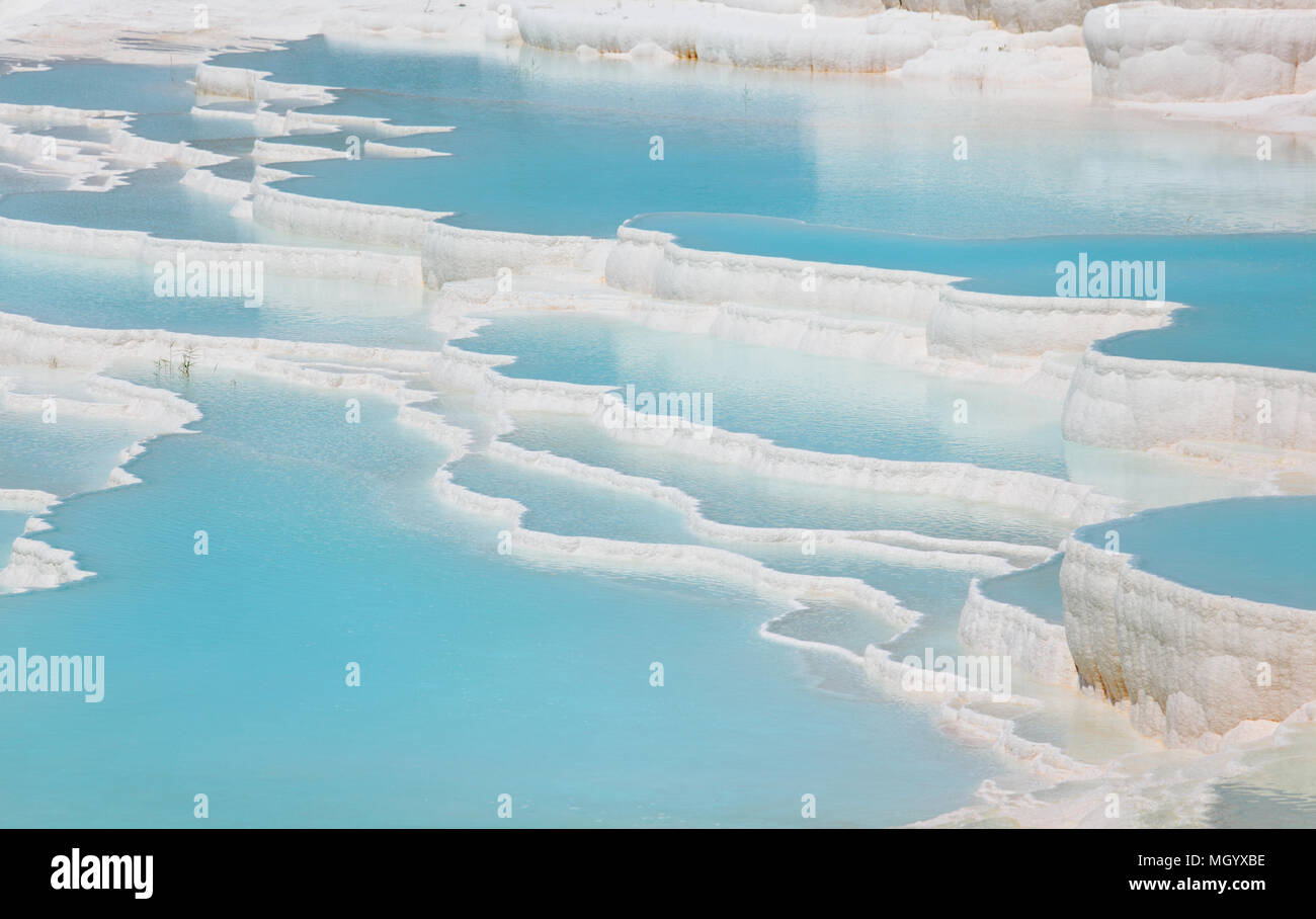 Travertine terraces of Pamukkale, Turkey Stock Photo - Alamy