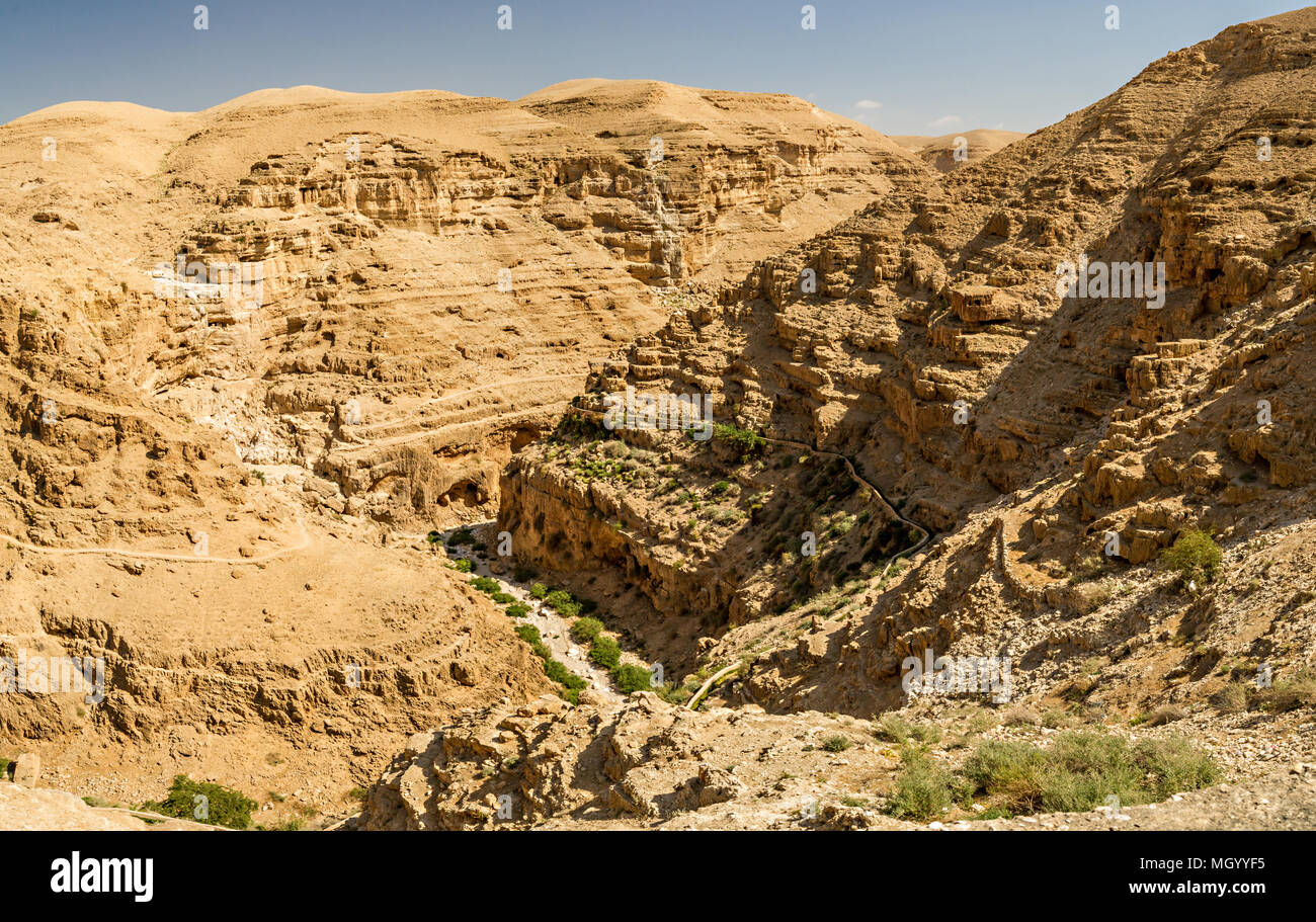 Canyon near the monastery of Saint George of Choziba in Judaean Desert ...
