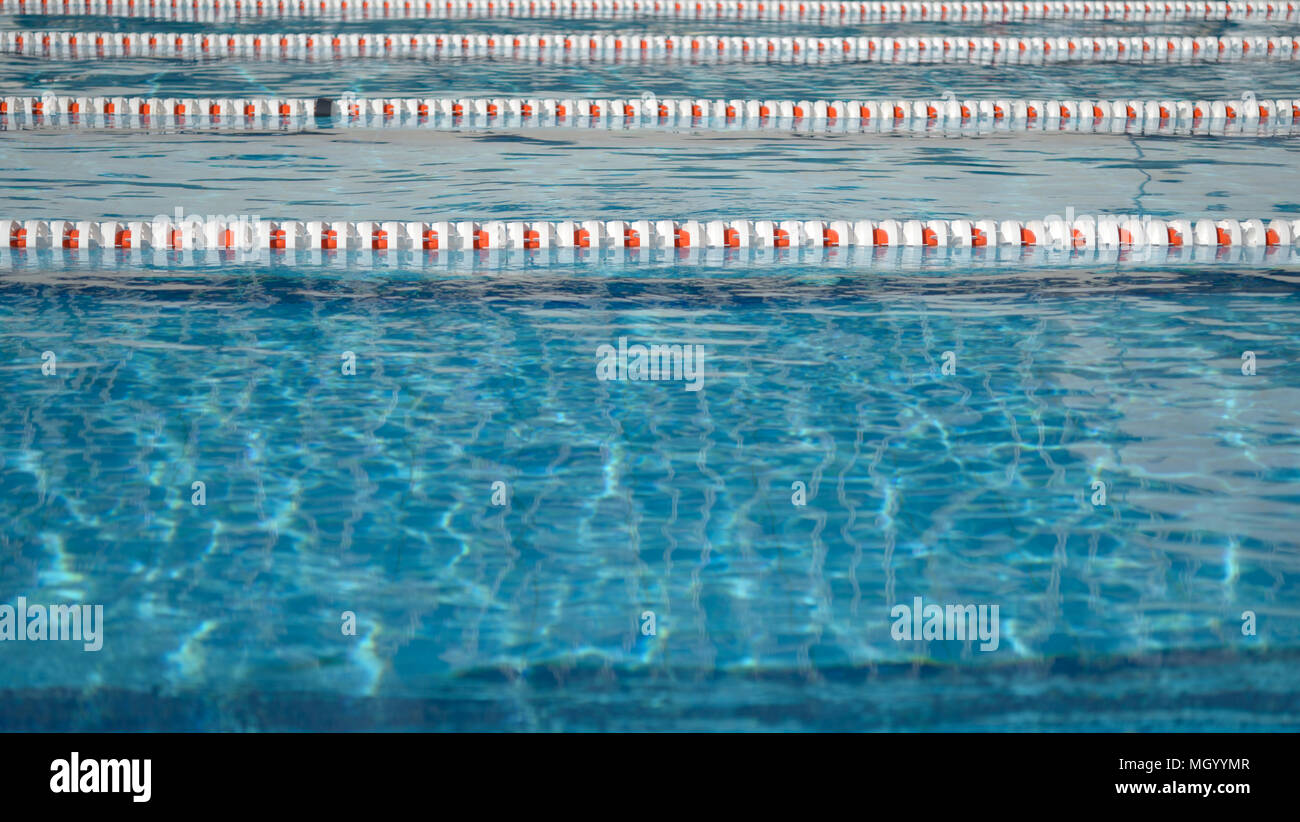 Lanes in a competition swimming pool Stock Photo - Alamy