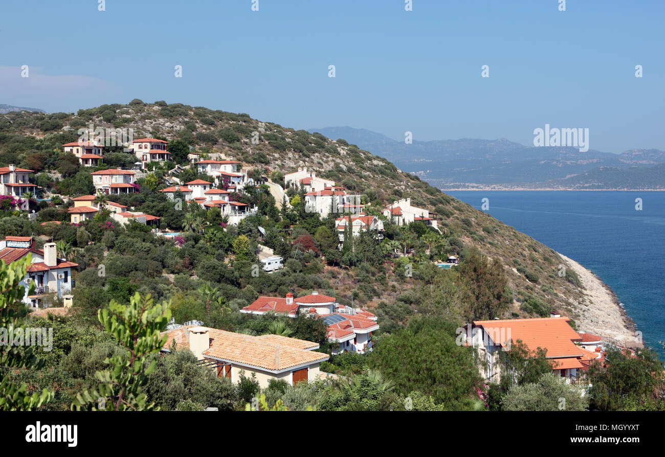 Villas on Turkish Mediterranean coast Stock Photo - Alamy
