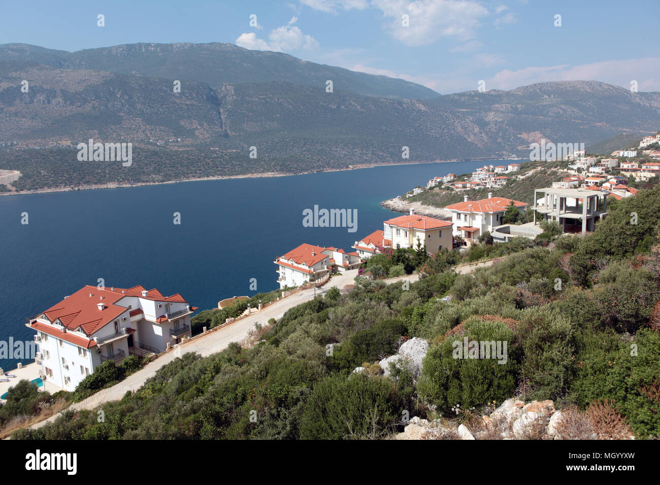 Villas on Turkish Mediterranean coast Stock Photo - Alamy