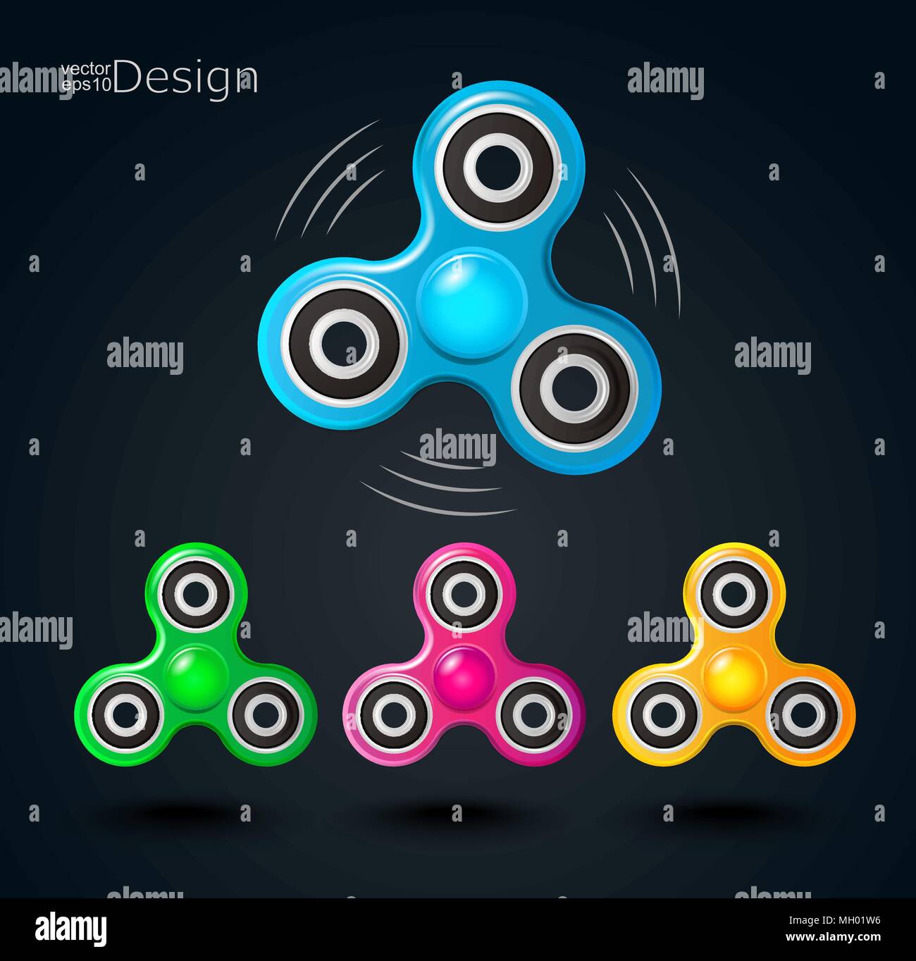 Set of Fidget Spinner icons. Vector illustration Stock Vector Image ...