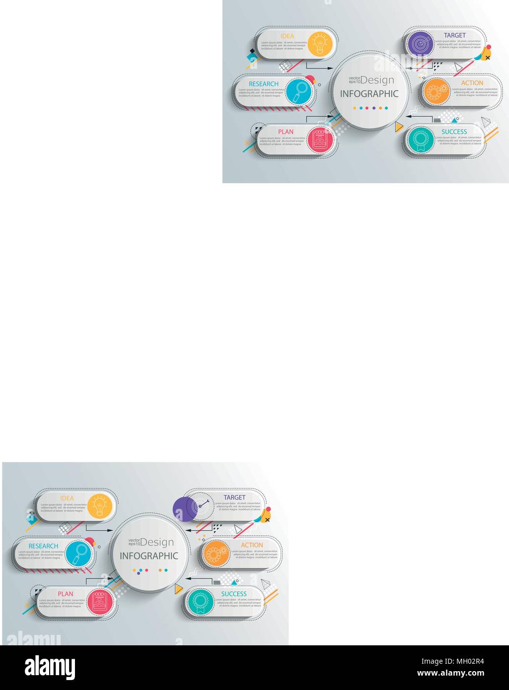 Presentation business infographic template with 6 options and abstract ...
