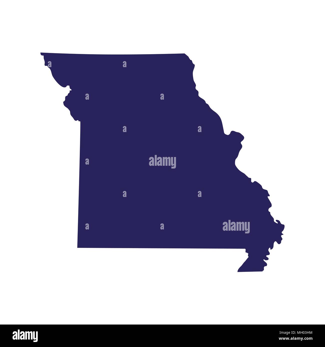 map of the U.S. state of Missouri vector illustration Stock Vector ...