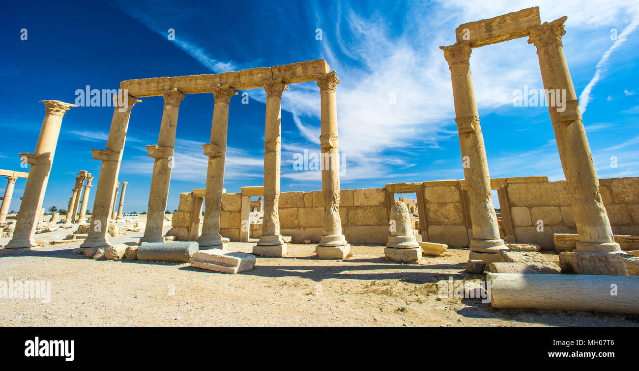 Roman ruins of Palmyra, Syria. UNESCO World Heritage Stock Photo - Alamy