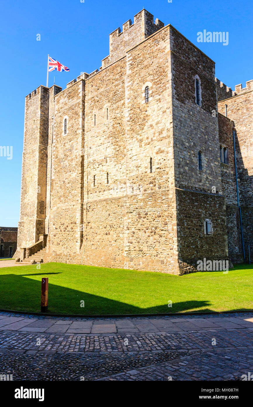 England, Dover castle. The Great Tower, built by Henry II circa 1180 ...