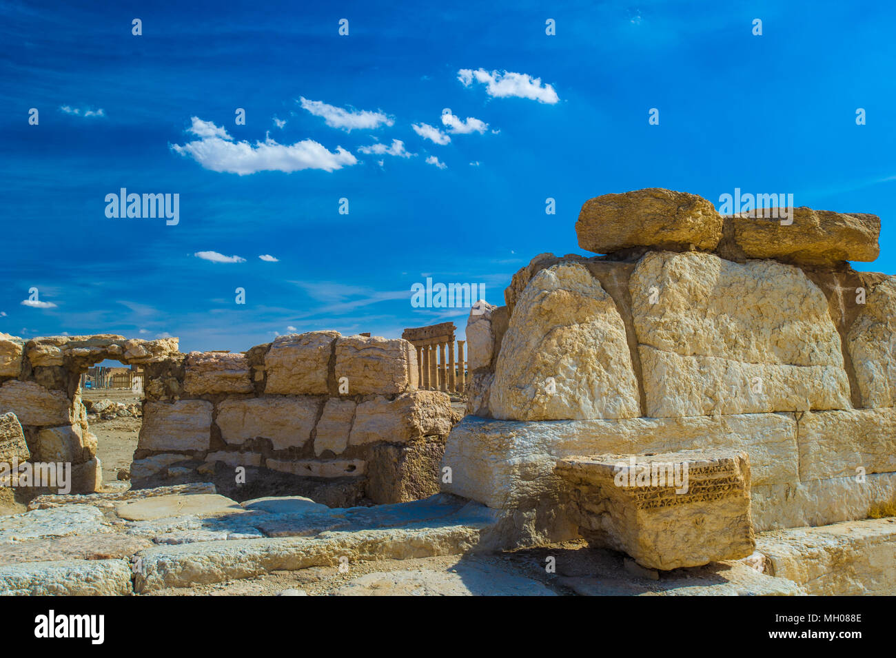 Beautiful view of the ruins in the desert of Syria, Palmyra Stock Photo ...