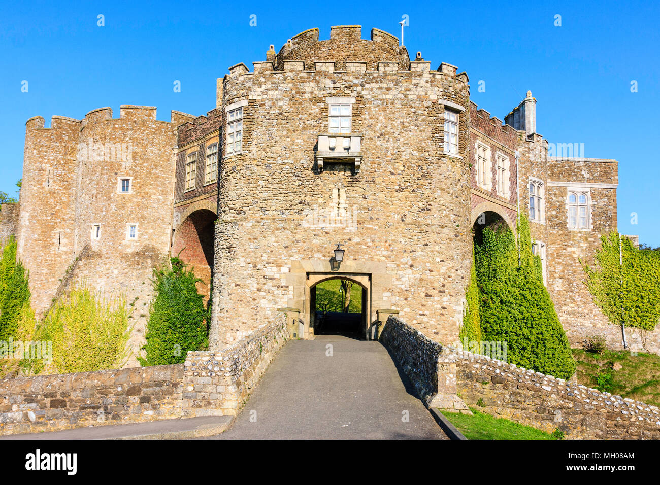 England, Dover castle. Constable's Gate, built circa 1220, by Hubert de ...