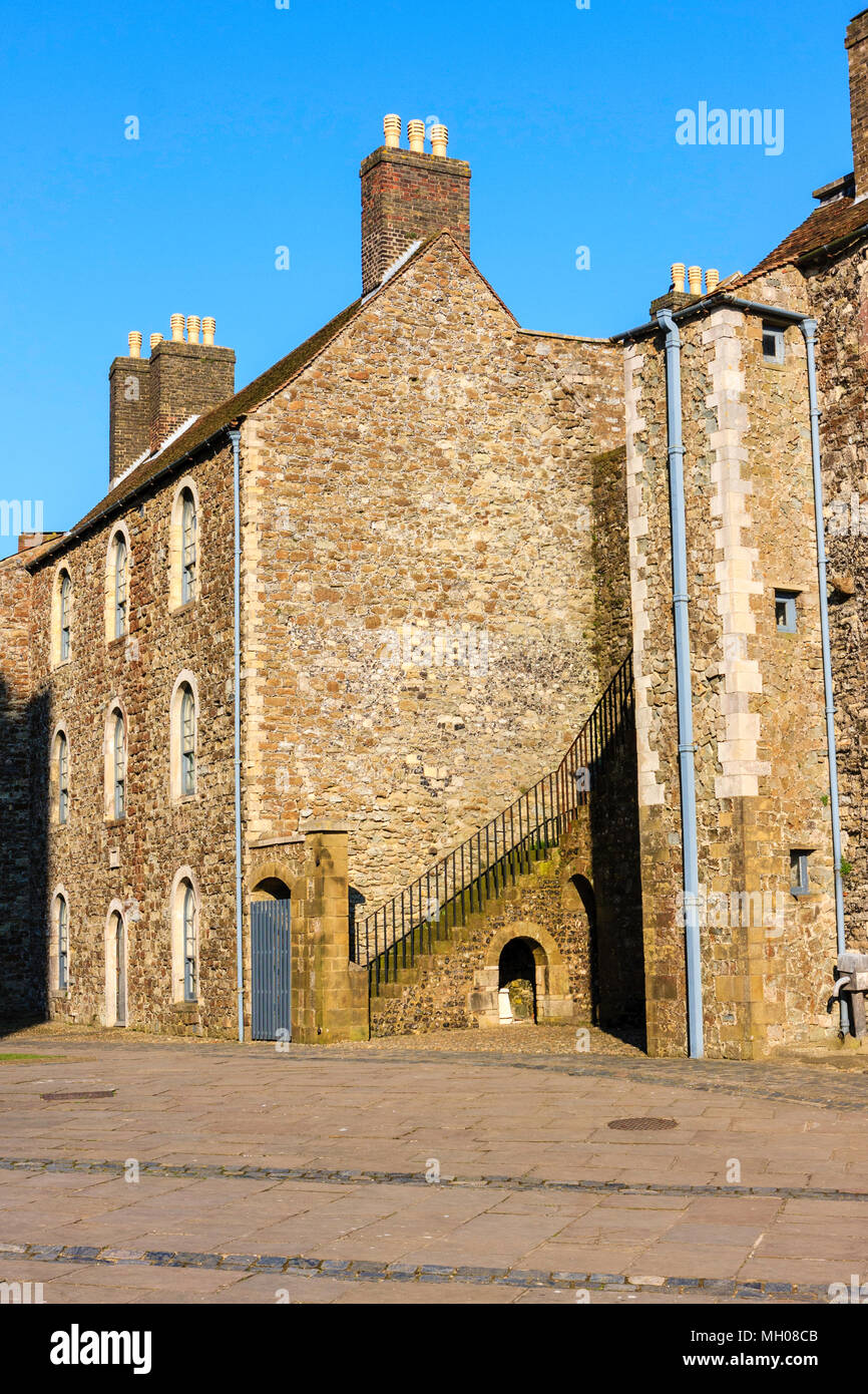 Dover castle, England. Palace Gate seen from the inside of the inner ...