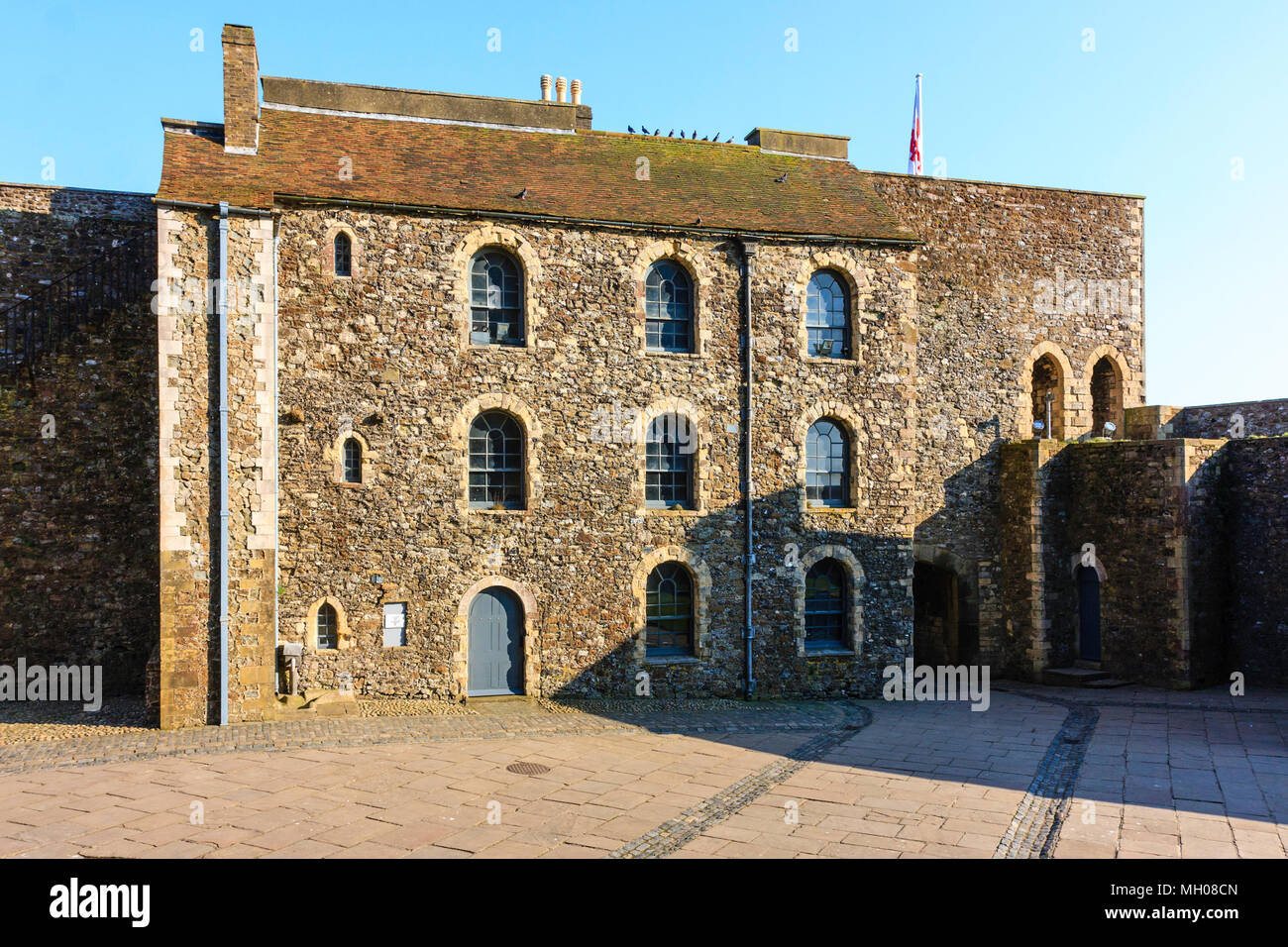Dover castle, England. Palace Gate seen from the inside of the inner ...