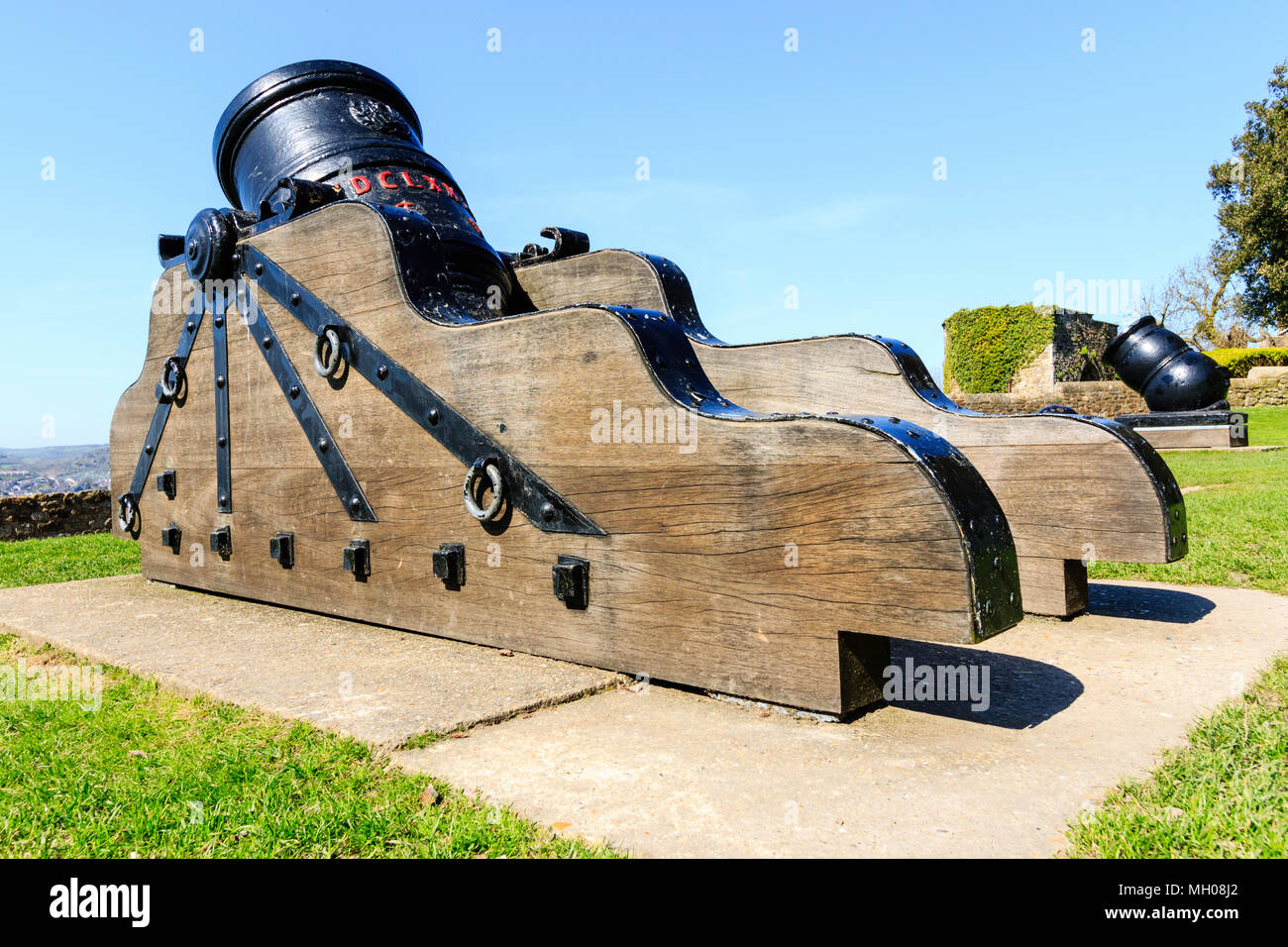 Dover castle. Two early siege mortar's in the grounds of Dover castle ...