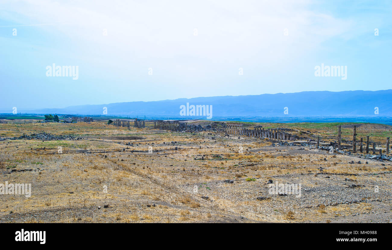 Great Colonnade at Apamea, the main colonnaded avenue of the ancient ...