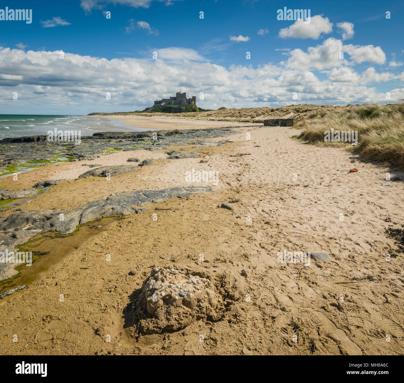 Sandcastle beach bamburgh northumberland hi-res stock photography and ...