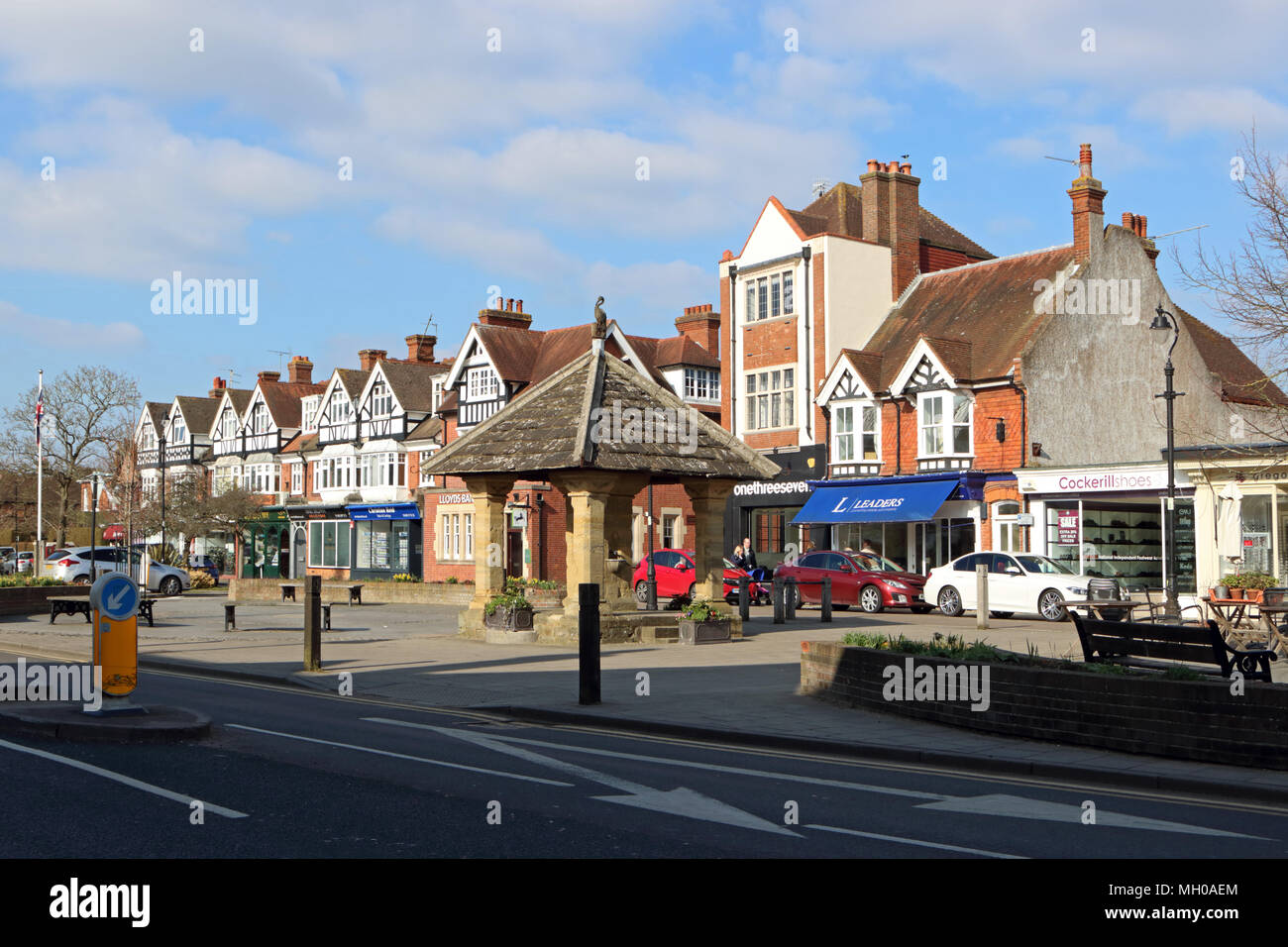 The water fountain at Cranleigh village in Surrey. The largest village ...
