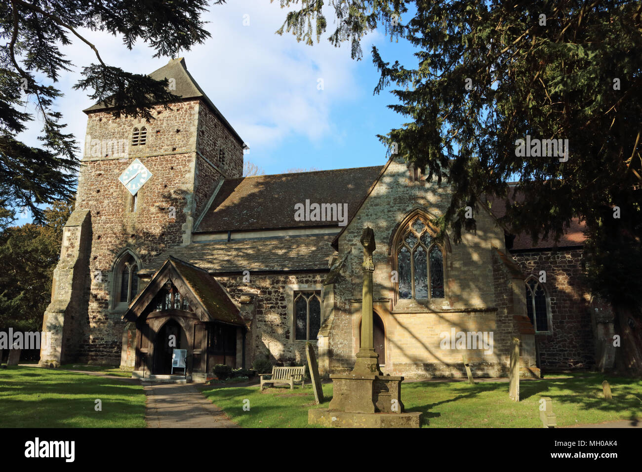 Saint Nicolas church, Cranleigh village in Surrey. The largest village ...