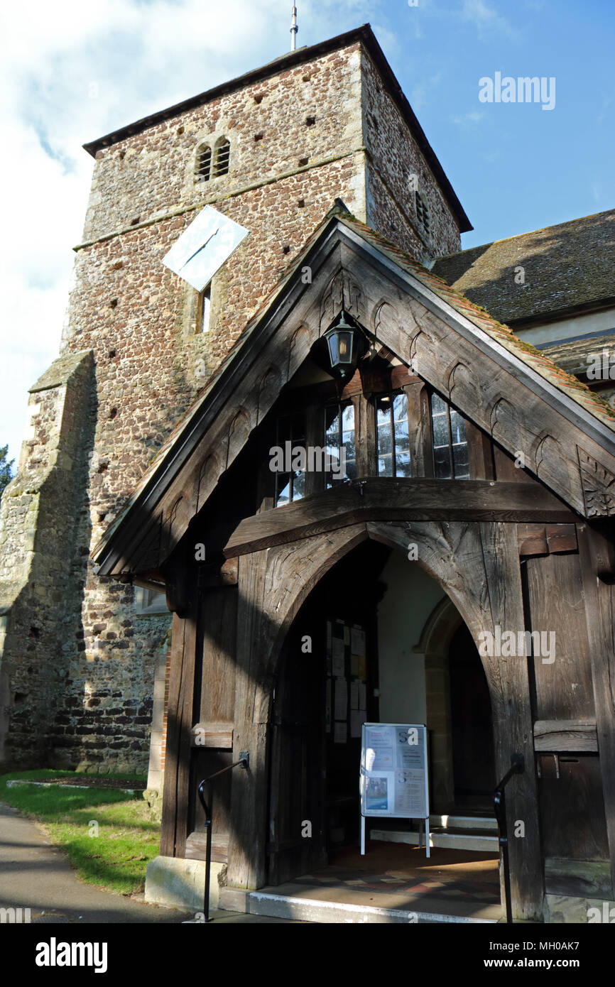 Saint Nicolas church, Cranleigh village in Surrey. The largest village ...