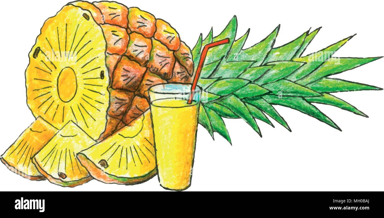 Juice in pineapple on Stock Vector Images - Alamy