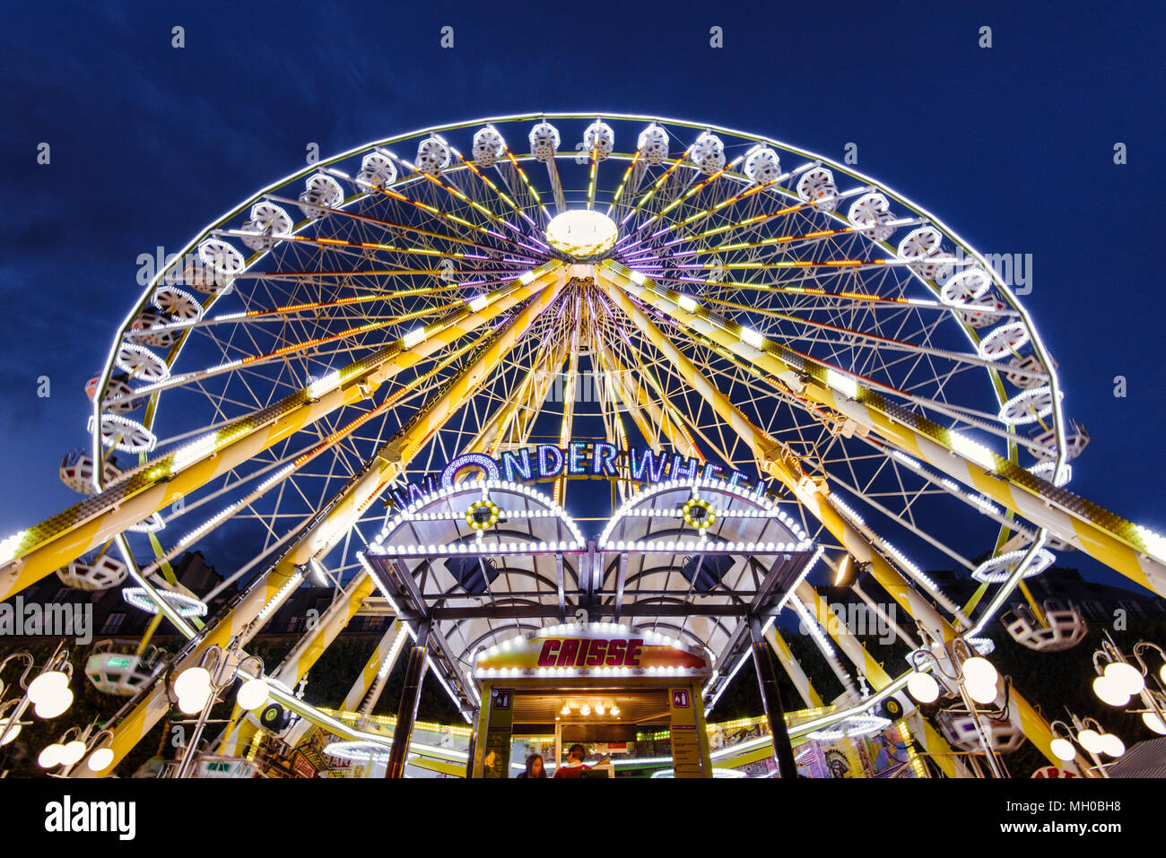 Ferris Wheel in Paris Amusement Park Stock Photo - Alamy