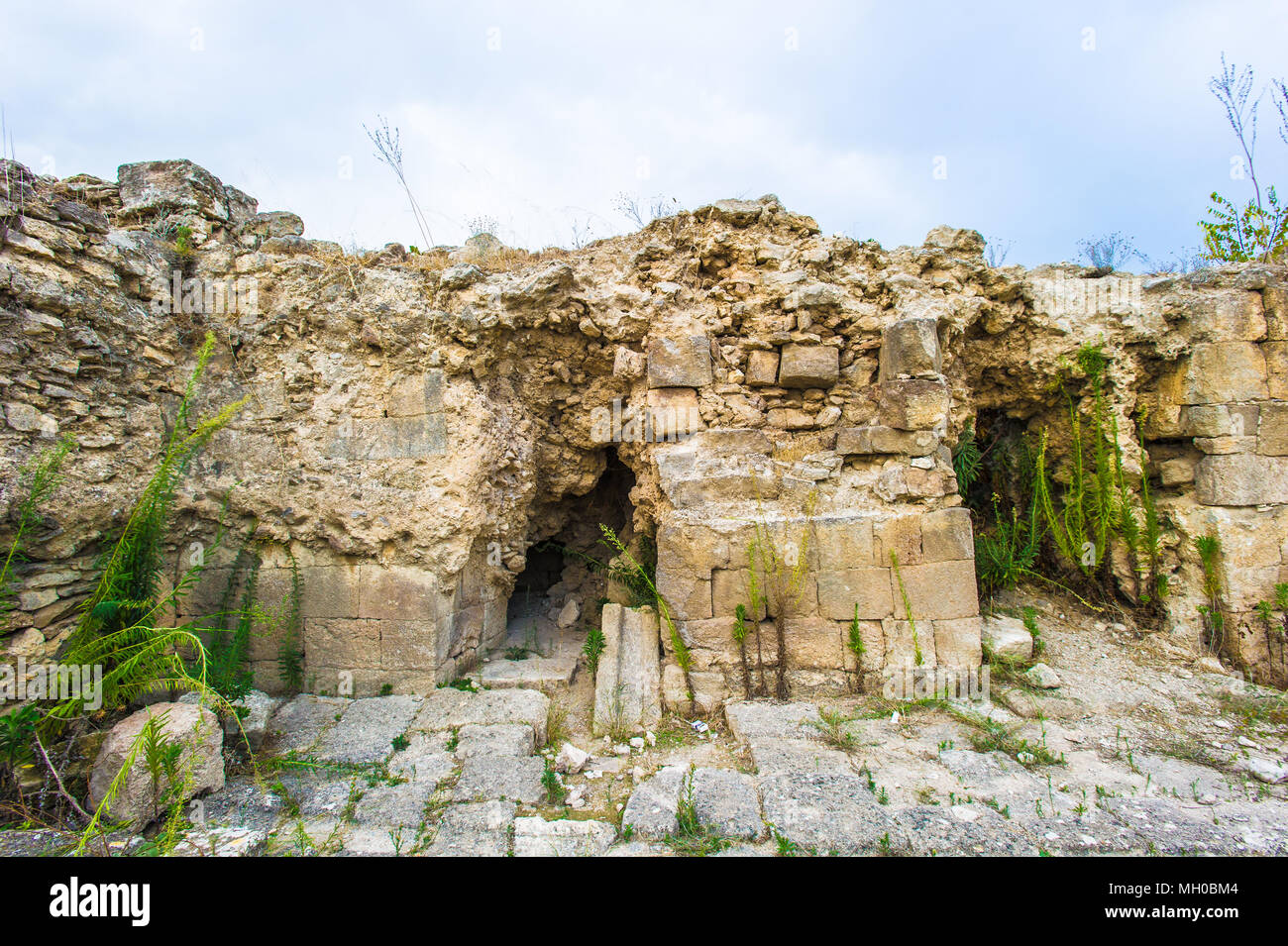 Ruins of Ugarit, an ancient port city on the eastern Mediterranean at ...