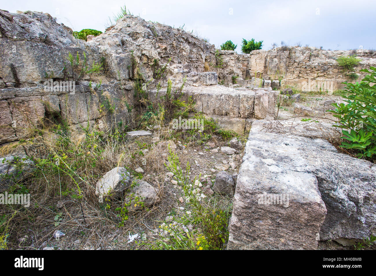 Ruins of Ugarit, an ancient port city on the eastern Mediterranean at ...