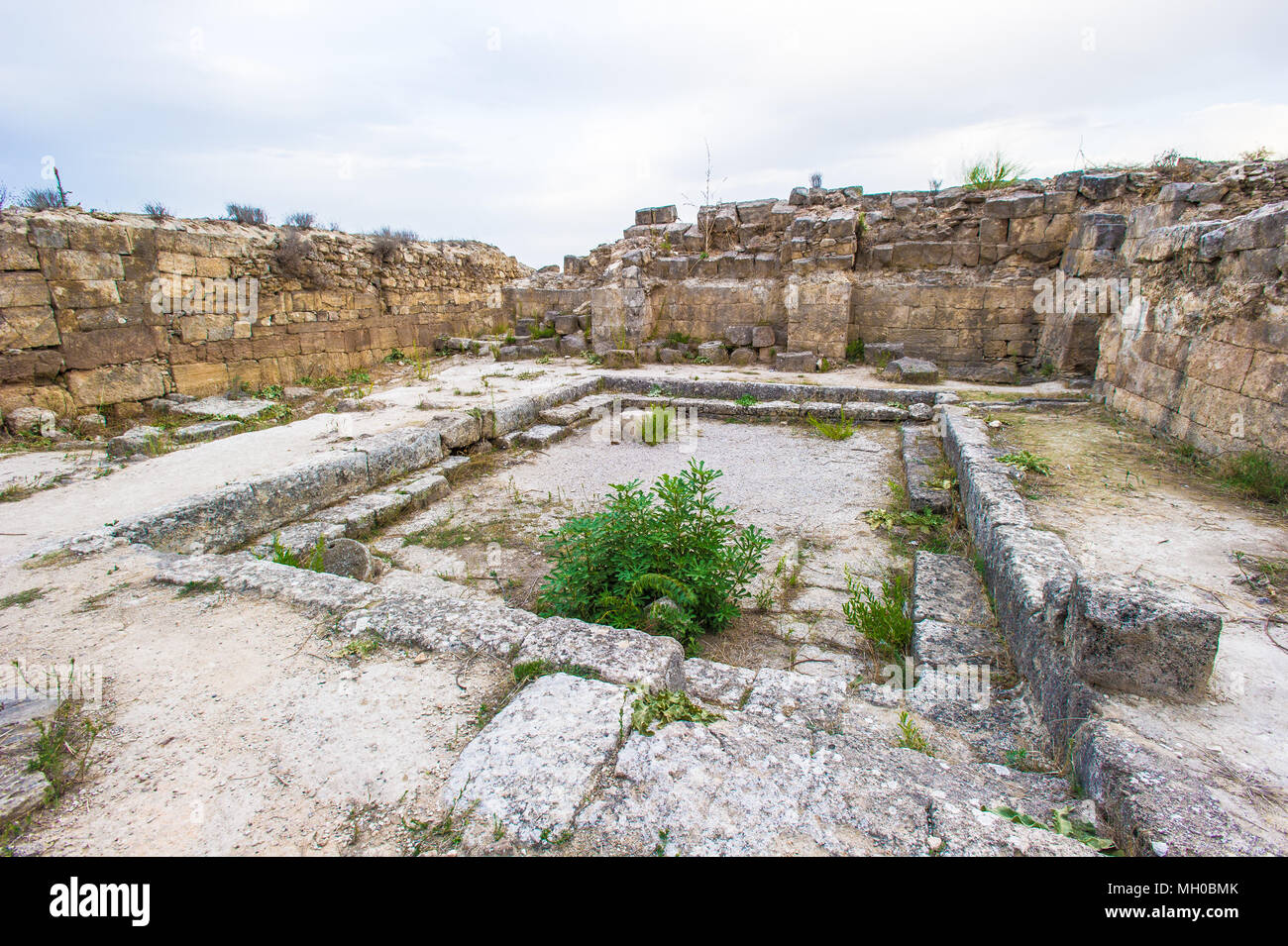 Ruins of Ugarit, an ancient port city on the eastern Mediterranean at ...