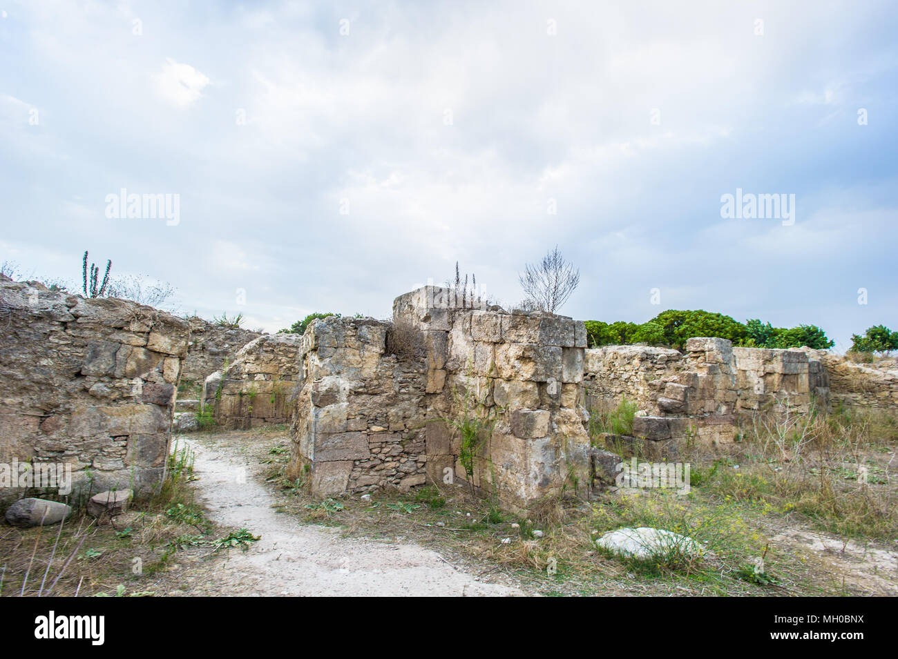 Excavated ruins at Ras Shamra, Ugarit, Syria Stock Photo - Alamy