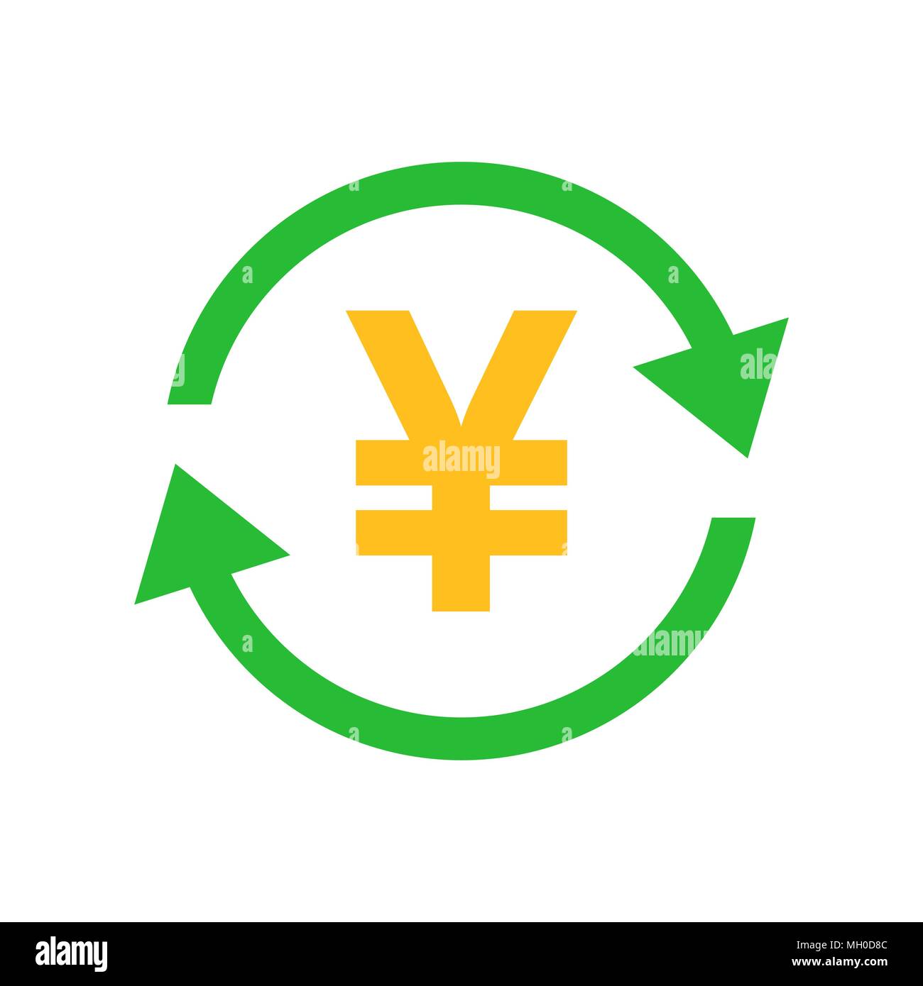 Yen, yuan money currency vector icon in flat style. Yen coin symbol ...
