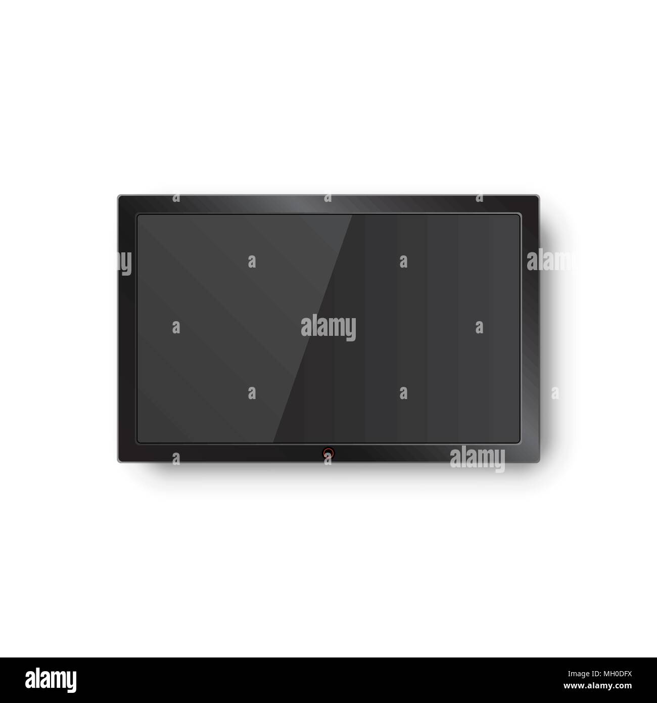 Realistic tv screen vector icon in flat style. Monitor plasma ...