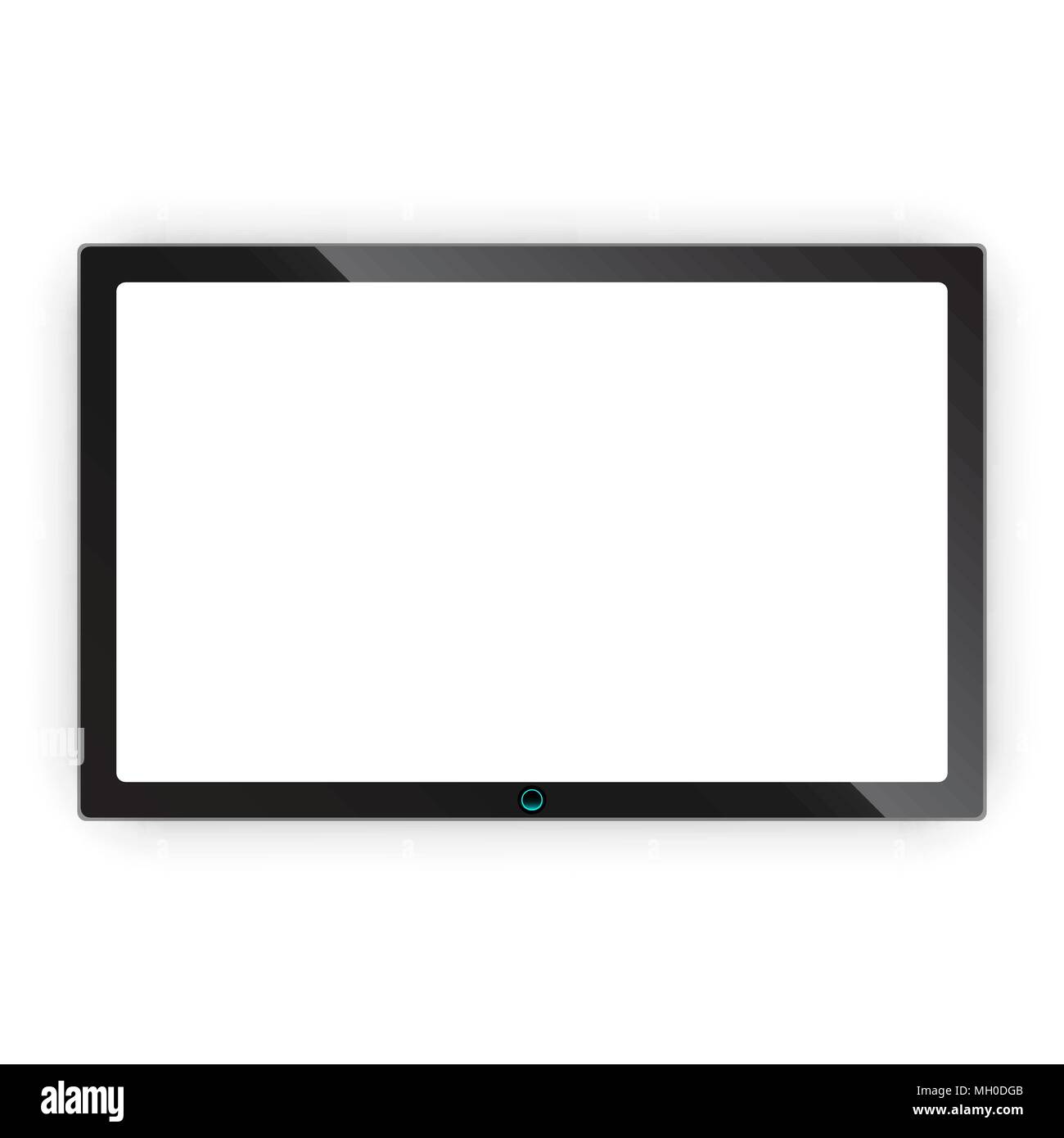 Realistic tv screen vector icon in flat style. Monitor plasma ...