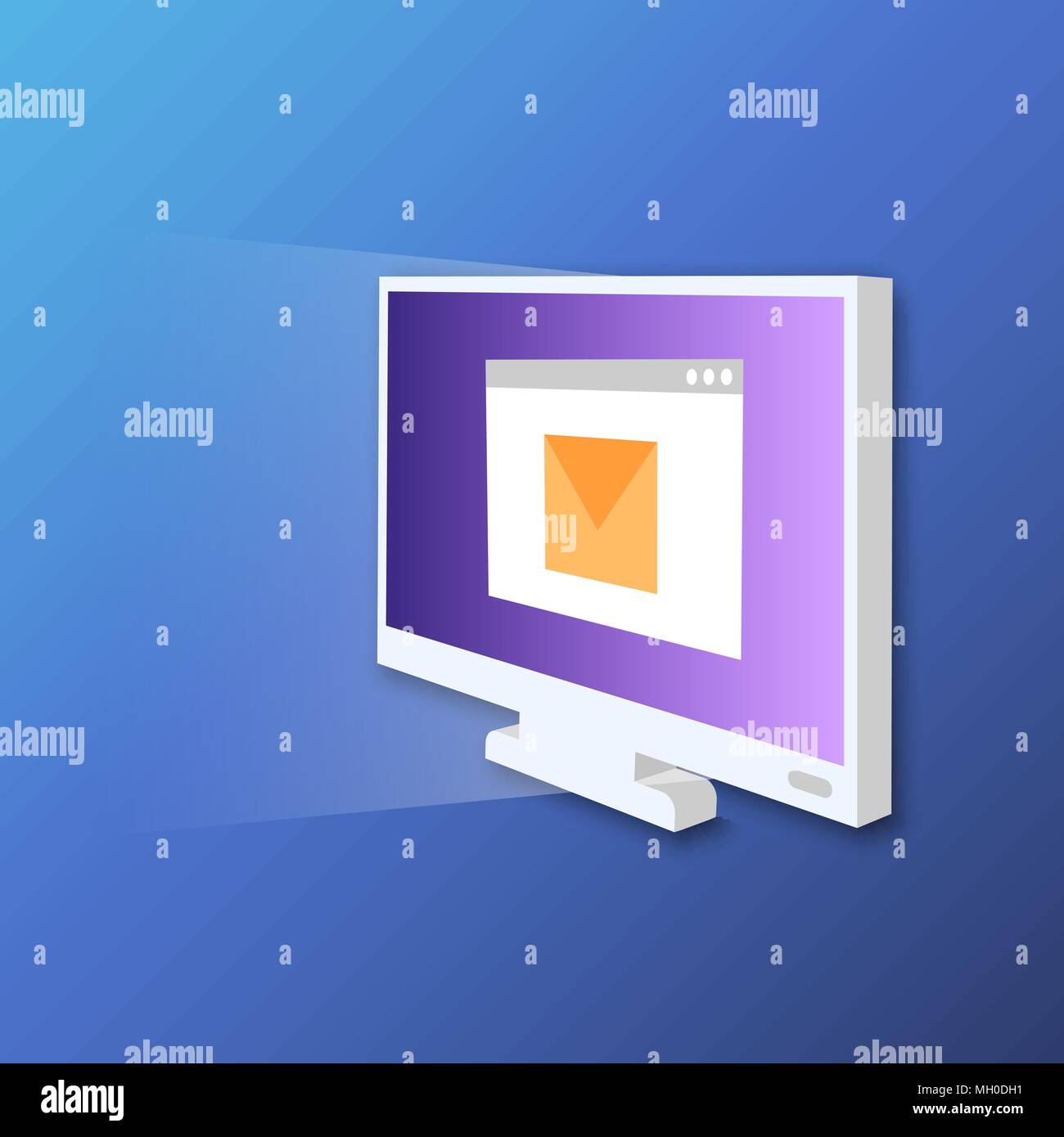 Monitor screen vector icon in isometric style. Digital technology ...