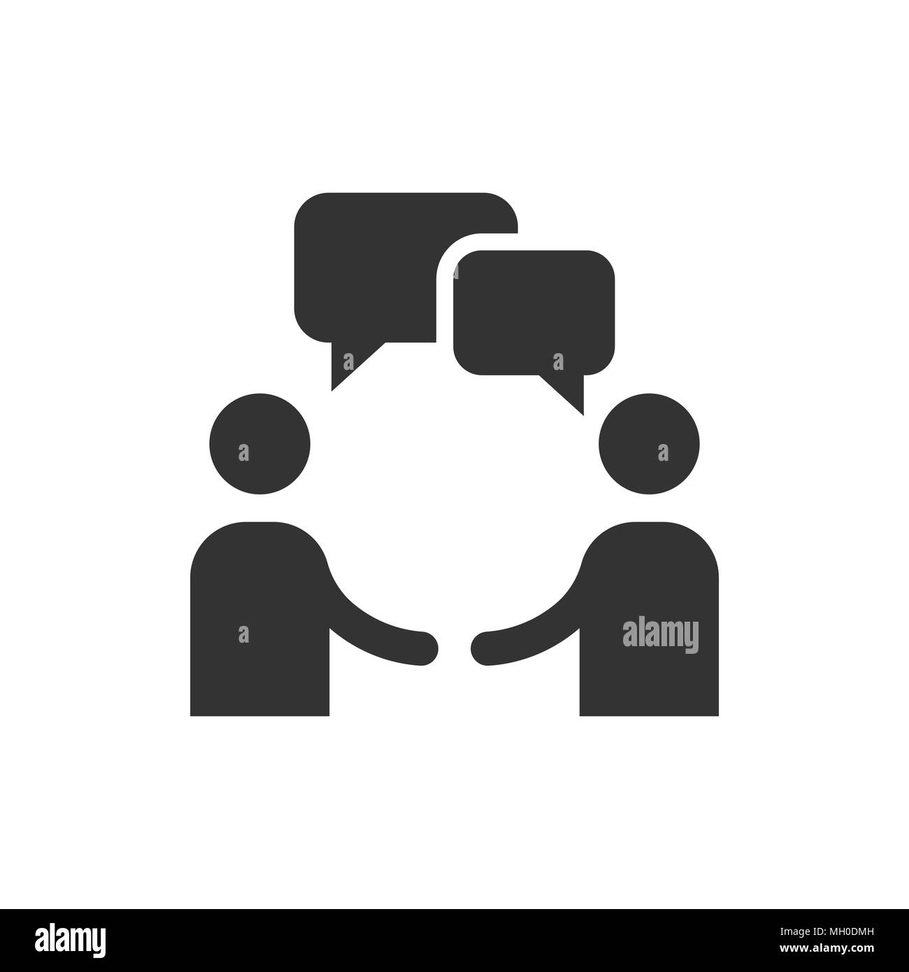 Talk people icon in flat style. Man with speech bubble illustration on ...