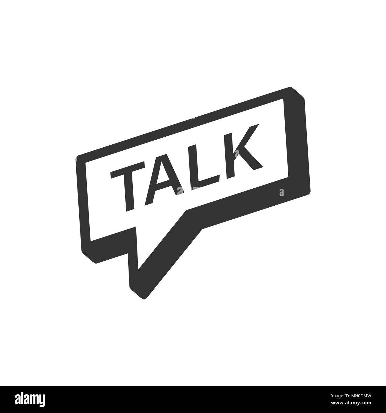 Talk logo icon in flat style. Speech bubble illustration on white ...