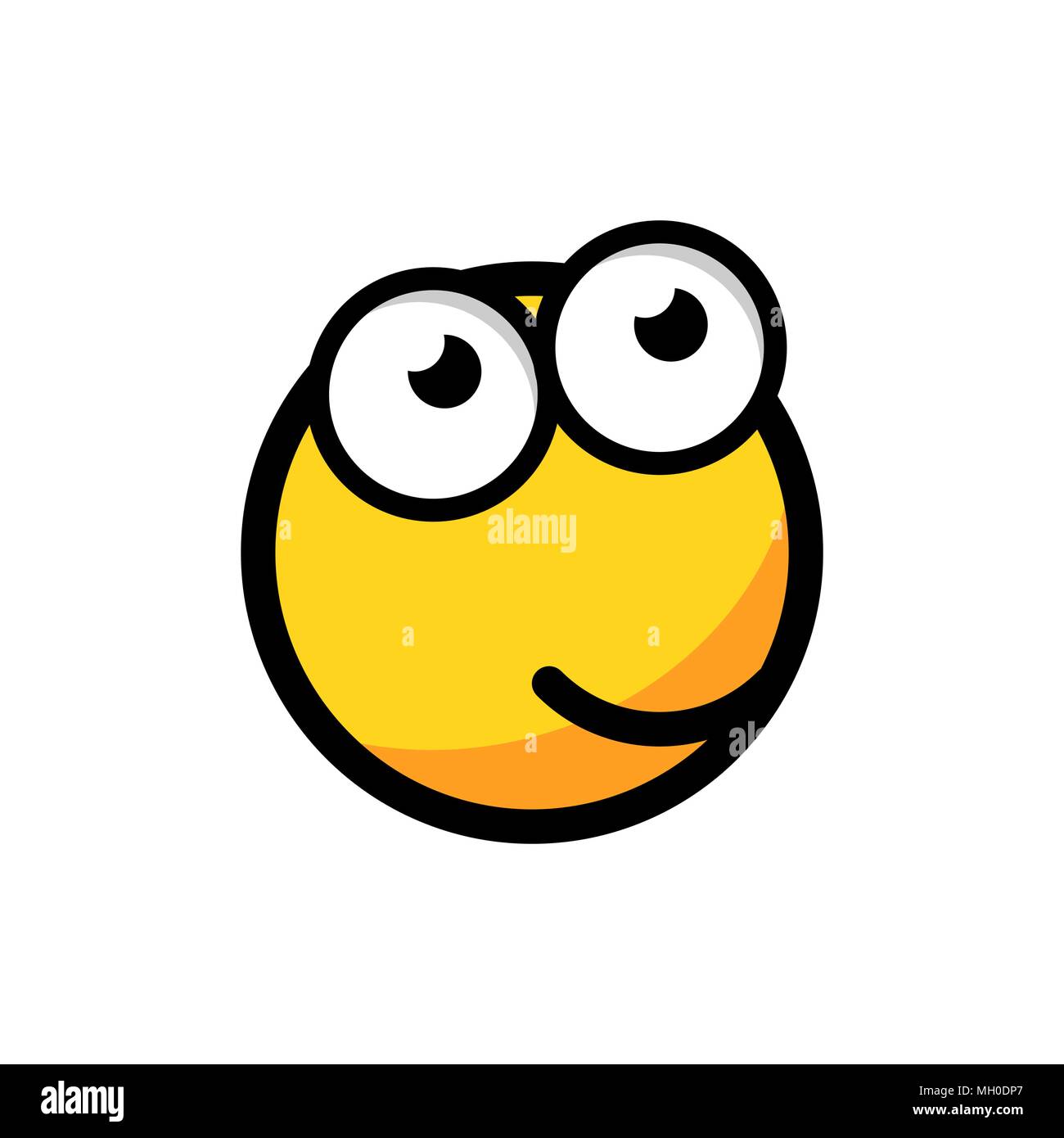 Cartoon face icon in flat style. Smiley face illustration on white ...