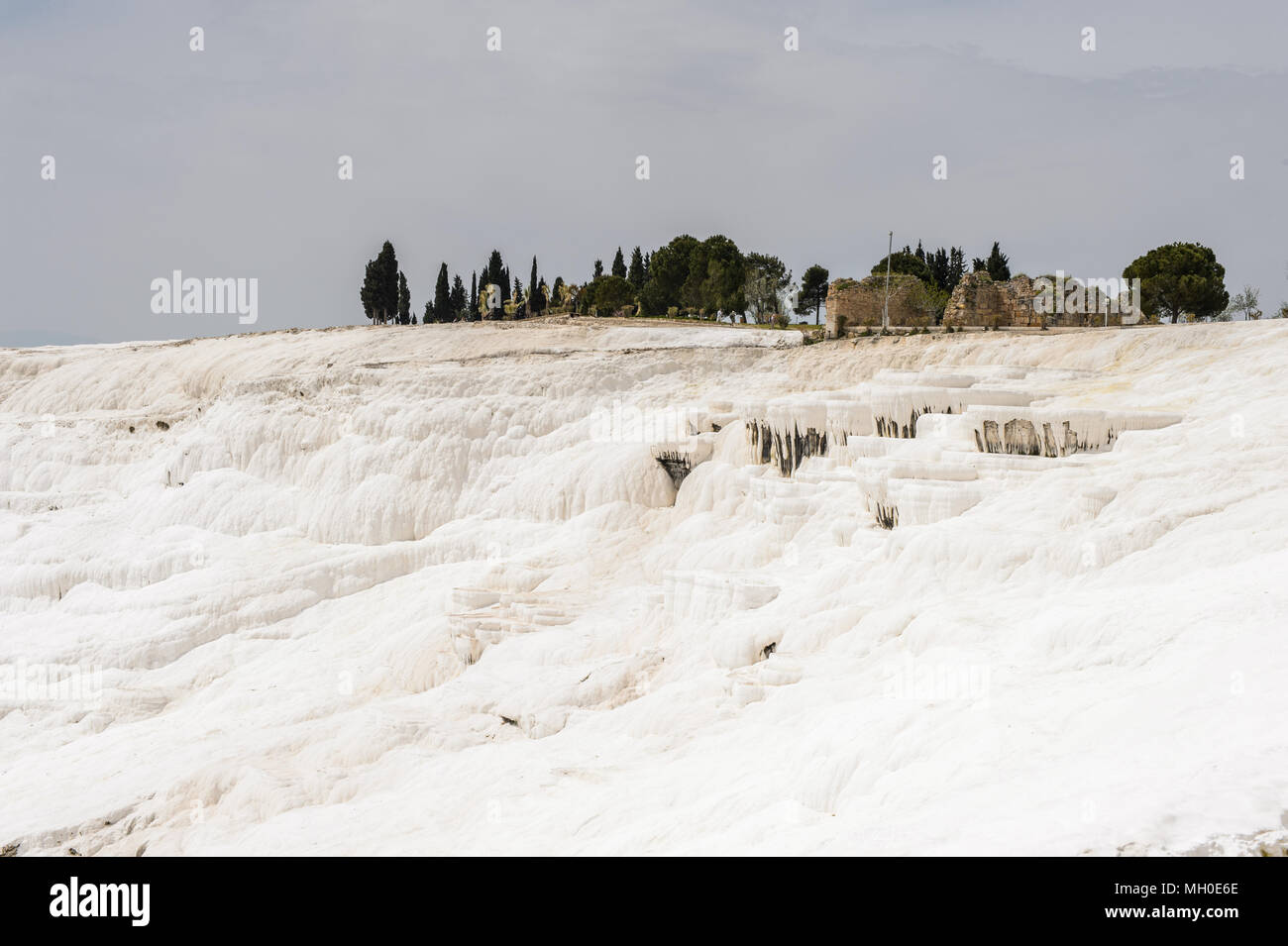 Natural travertine terraces at Pamukkale ,Turkey Stock Photo - Alamy