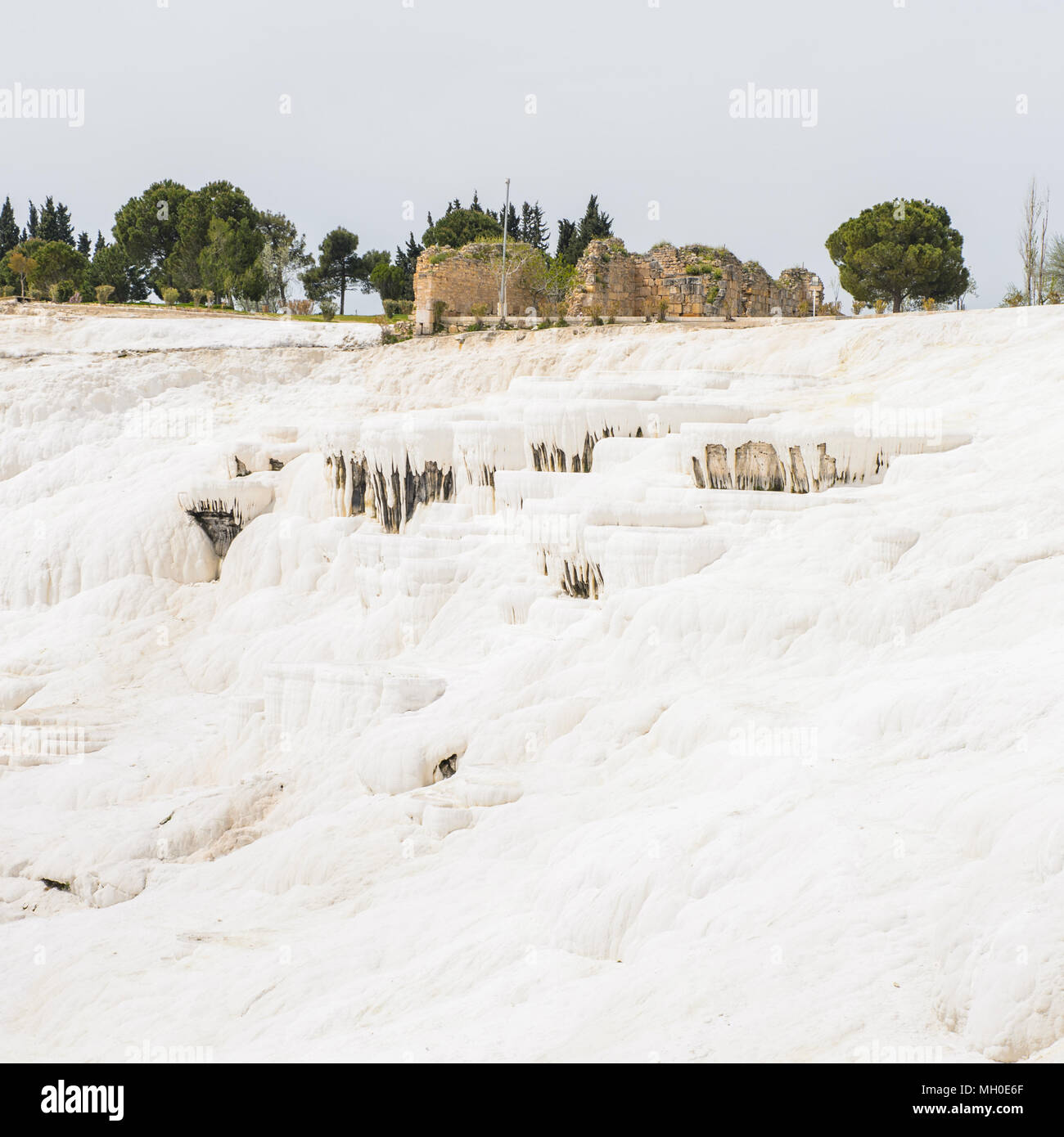 Natural travertine terraces at Pamukkale ,Turkey Stock Photo - Alamy