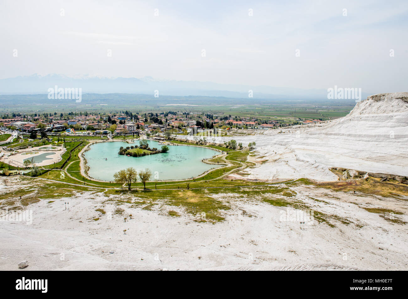 Natural travertine terraces at Pamukkale ,Turkey Stock Photo - Alamy
