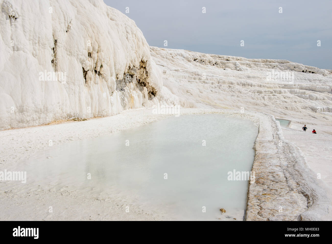 Natural travertine pool in Pamukkale ,Turkey Stock Photo - Alamy