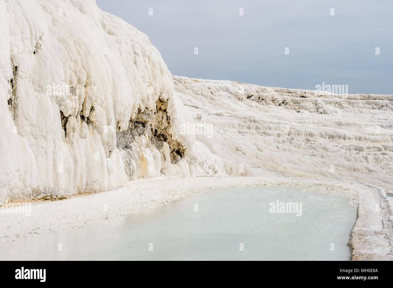 Natural travertine pool in Pamukkale ,Turkey Stock Photo - Alamy