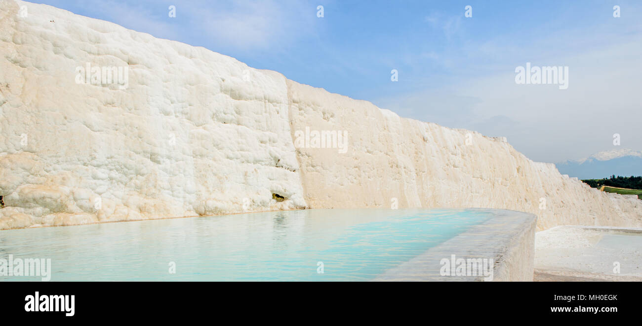 Natural travertine pool in Pamukkale ,Turkey (Cotton Castle). UNESCO ...