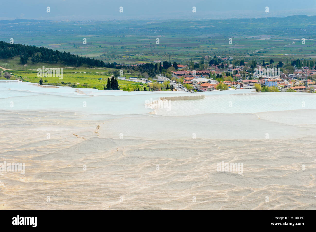 Natural travertine terraces and pools in Pamukkale ,Turkey (Cotton ...