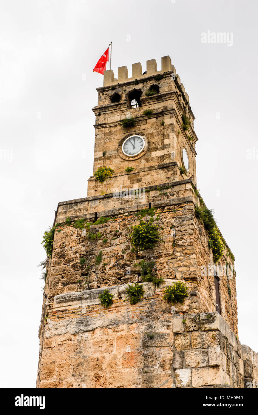 Clock tower in the historic part of Antalya, Turkey Stock Photo - Alamy